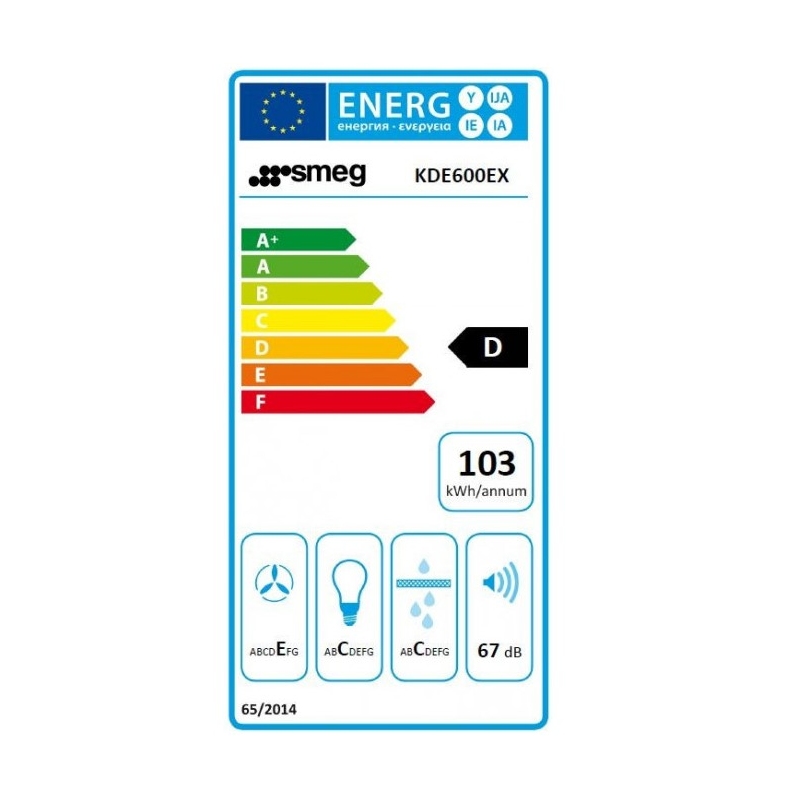 SMEG KDE600EX CAPPA A PARETE ASPIRANTE 60CM IN ACCIAIO INOX CLASSE D