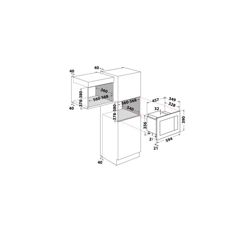 FORNO A MICROONDE DA INCASSO IN VETRO NERO/INOX HOTPOINT ARISTON MF20G ...